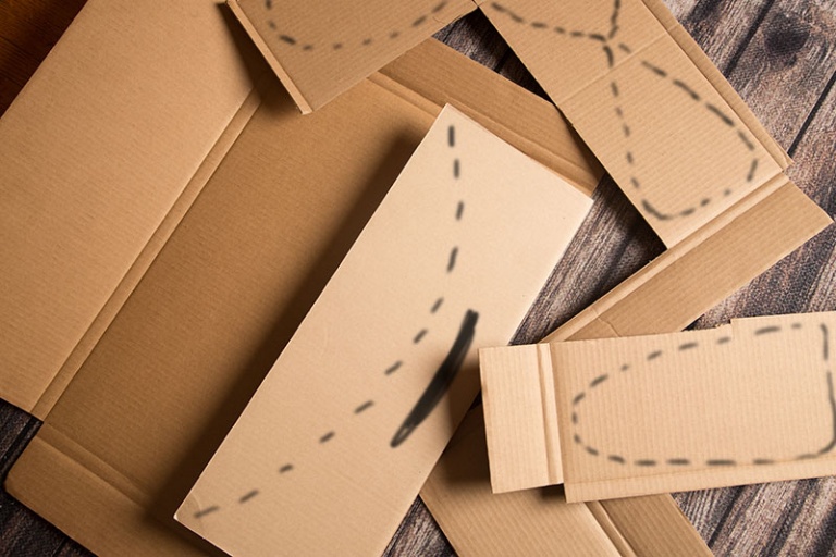 newborn photography airplane props - DIY cardboard basket